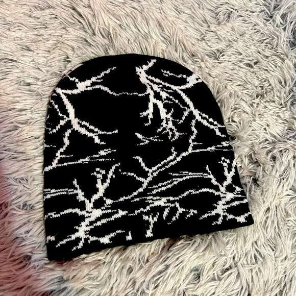 Accessories | New Lightning Beanie Black Adult White Lightening Winter ...